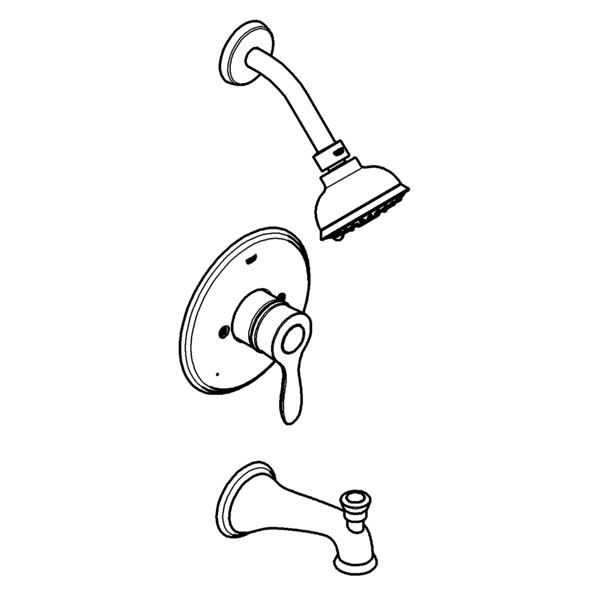 Parkfield Pressure Balance Valve Bathtub/Shower Combo Faucet | LIXIL Pro