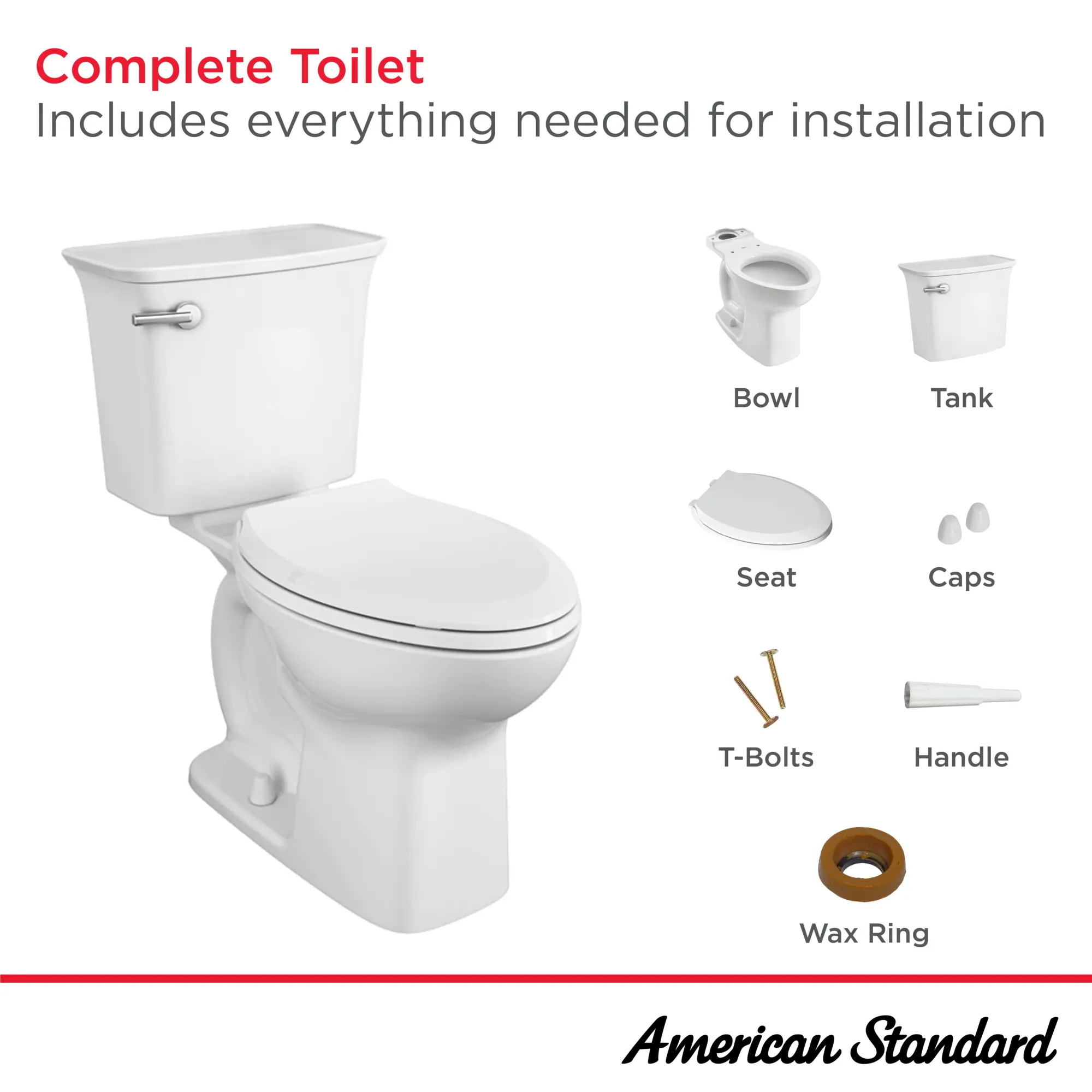 Cadet Ovation Two Piece 1.28 gpf 4.8 Lpf Chair Height Elongated Toilet With Seat